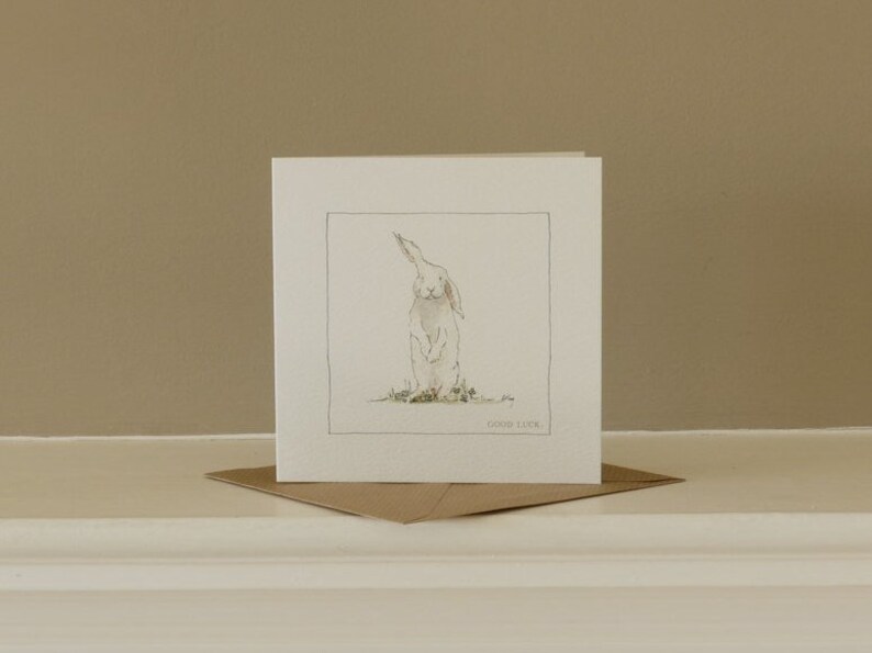 Lucky Rabbit Good Luck Card - Etsy UK