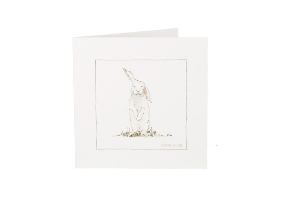 Lucky Rabbit Good Luck Card | Etsy