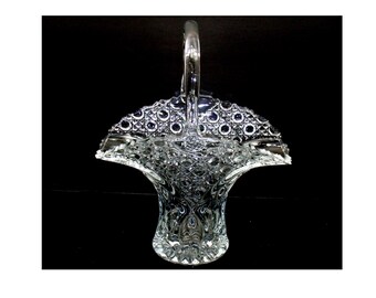 Antique glass basket | Etsy