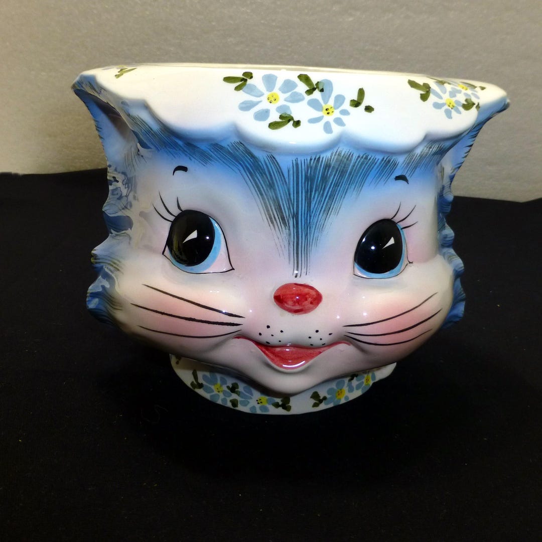 Nice Large Vintage Lefton Miss Priss 1502 Cat Ceramic Cookie Jar ...