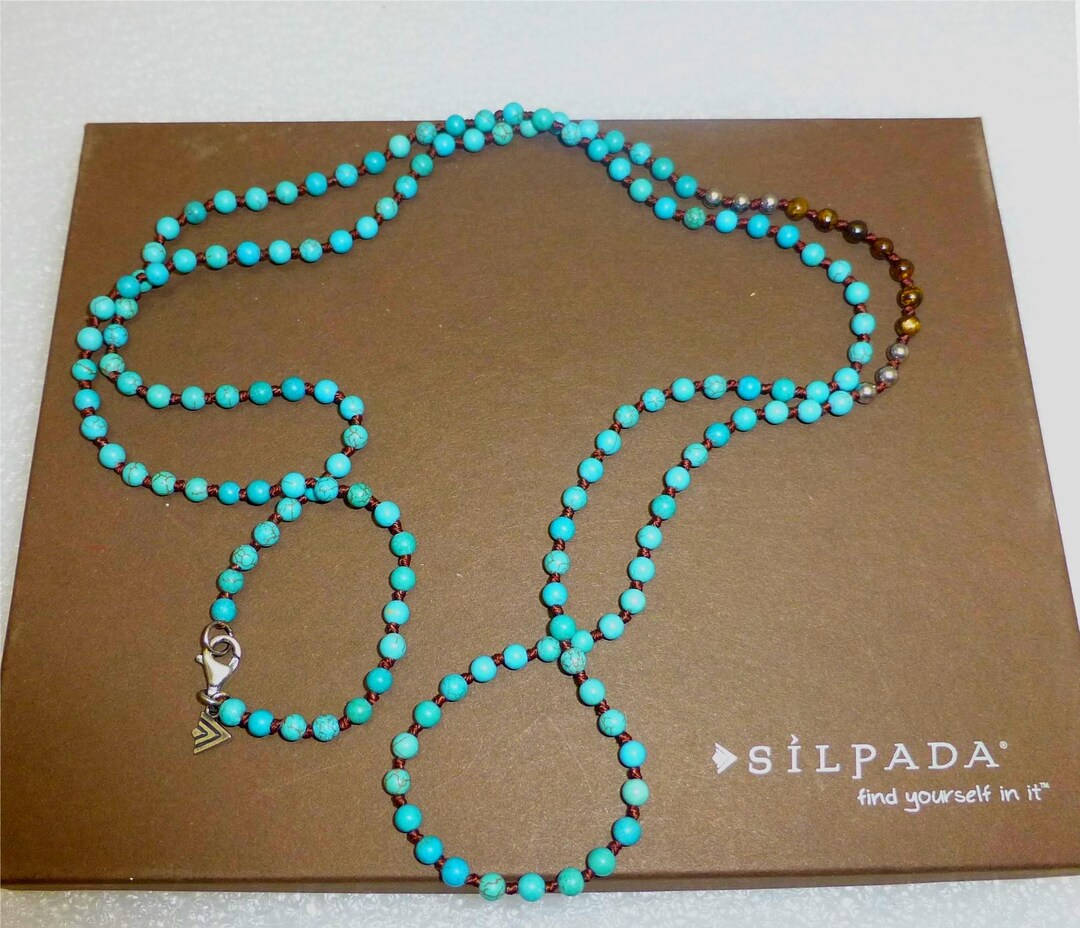 Silpada Howlite Bronzite Great Lengths Bead Necklace N2396 Southwestern ...