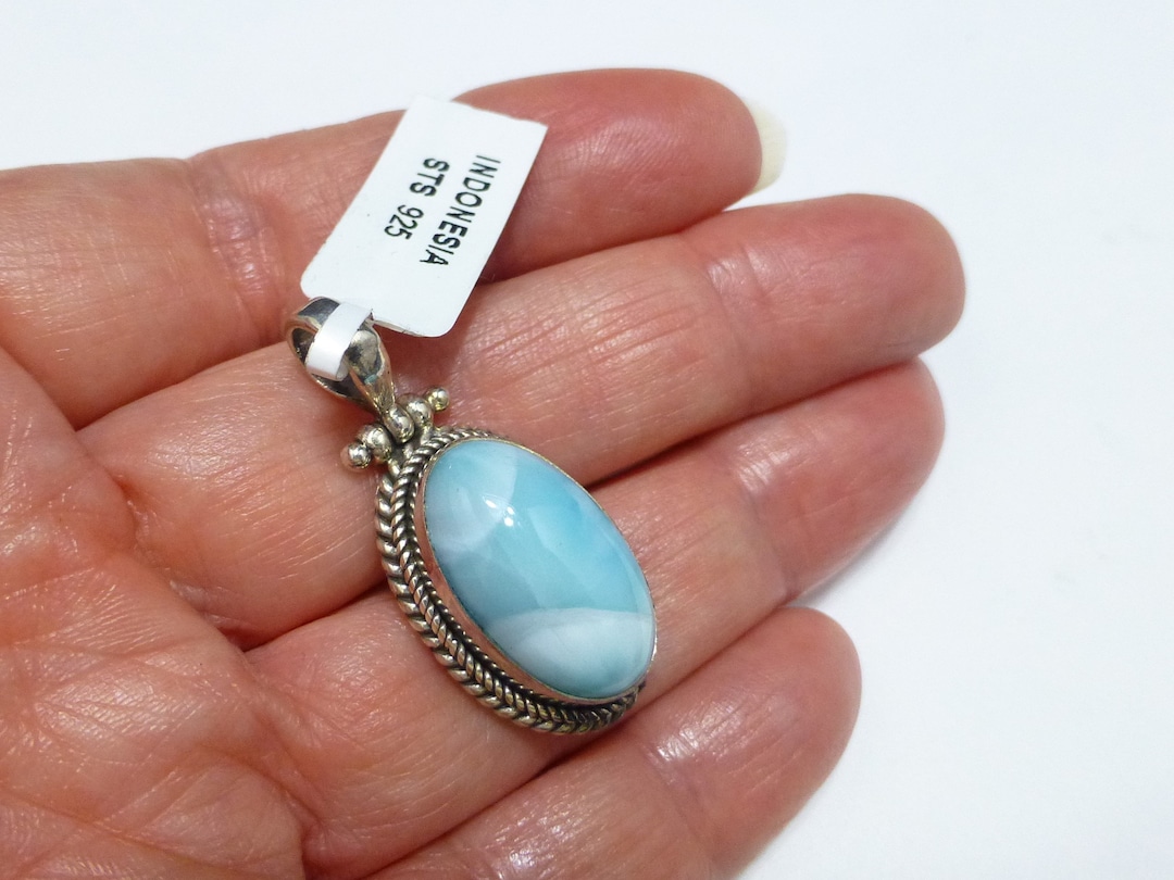 Beautiful Chuck Clemency Larimar Sterling Necklace Pendant 925 STS ...