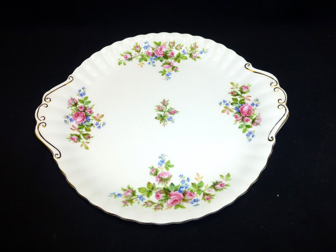 Royal Albert Moss Rose Cake Plate Flower Platter England Bone China - Etsy