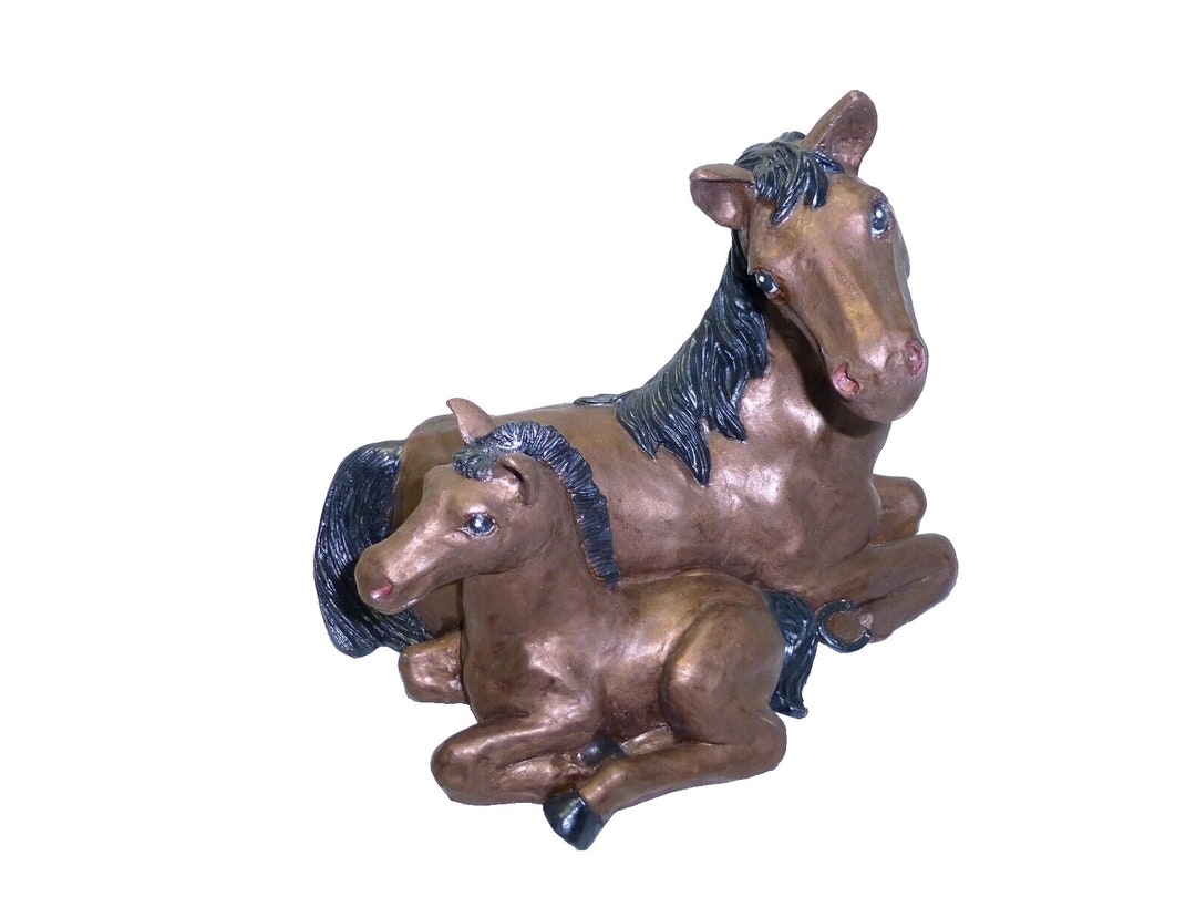 Large Vintage Chalkware Horse Foal Baby Colt Figurine Western Southwest ...
