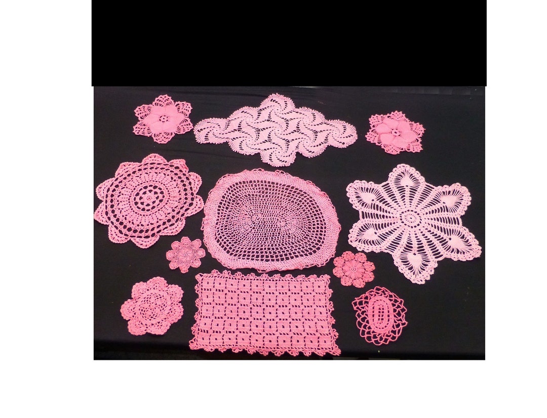 11 Pretty Pink Crochet Doily Collection Hand Made Unique Doilies Lot - Etsy