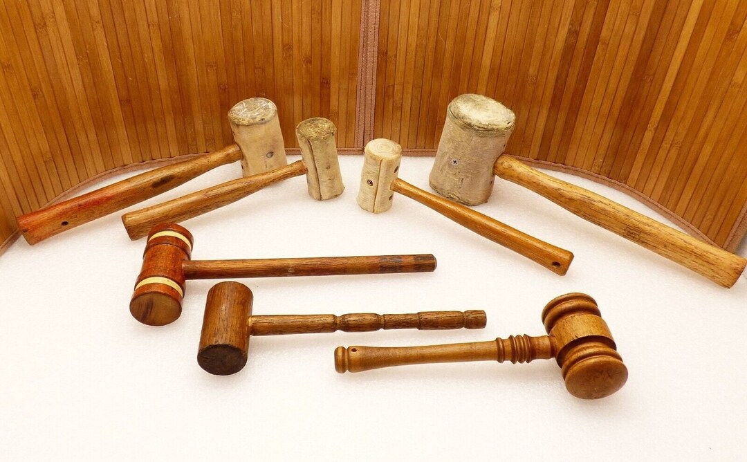 Large Rawhide Wood Mallet Hammer Tool Lot - Etsy