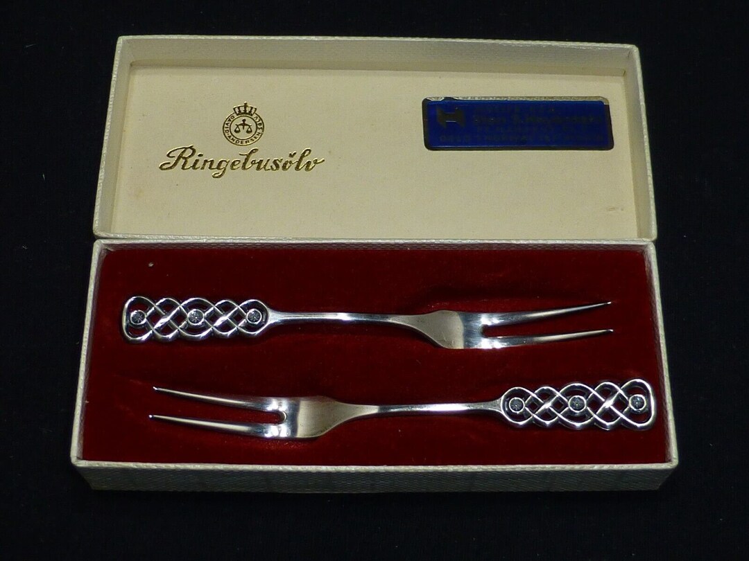 David Andersen Norway Pickle Fork Set 830 Silver Ringebu in Box Pair - Etsy