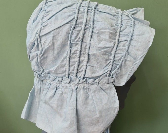 19th Century Traditional Cotton Field Bonnet Hand Sewn and Corded From ...