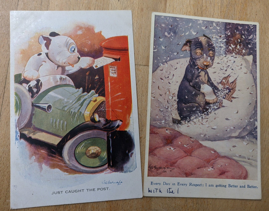Original 1920s George E Studdy Bonzo Postcards - Etsy