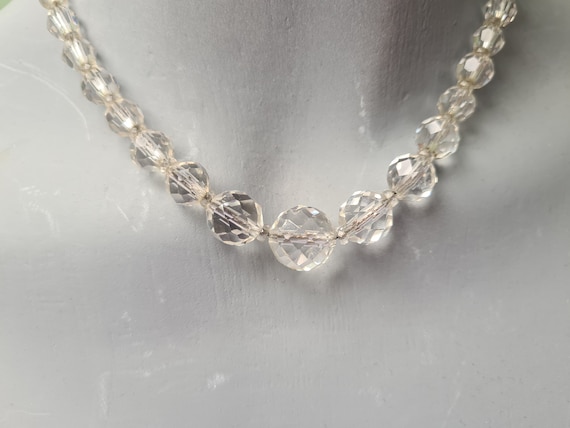 1930s Original Art Deco Bohemian Glass Necklace Strun Gem