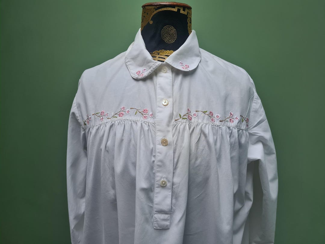 Vintage Past Times Traditional 'cotton Rose' Nightgown Full Length With ...