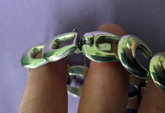Vintage late 1980s modernist heavy silver articulated… - Gem