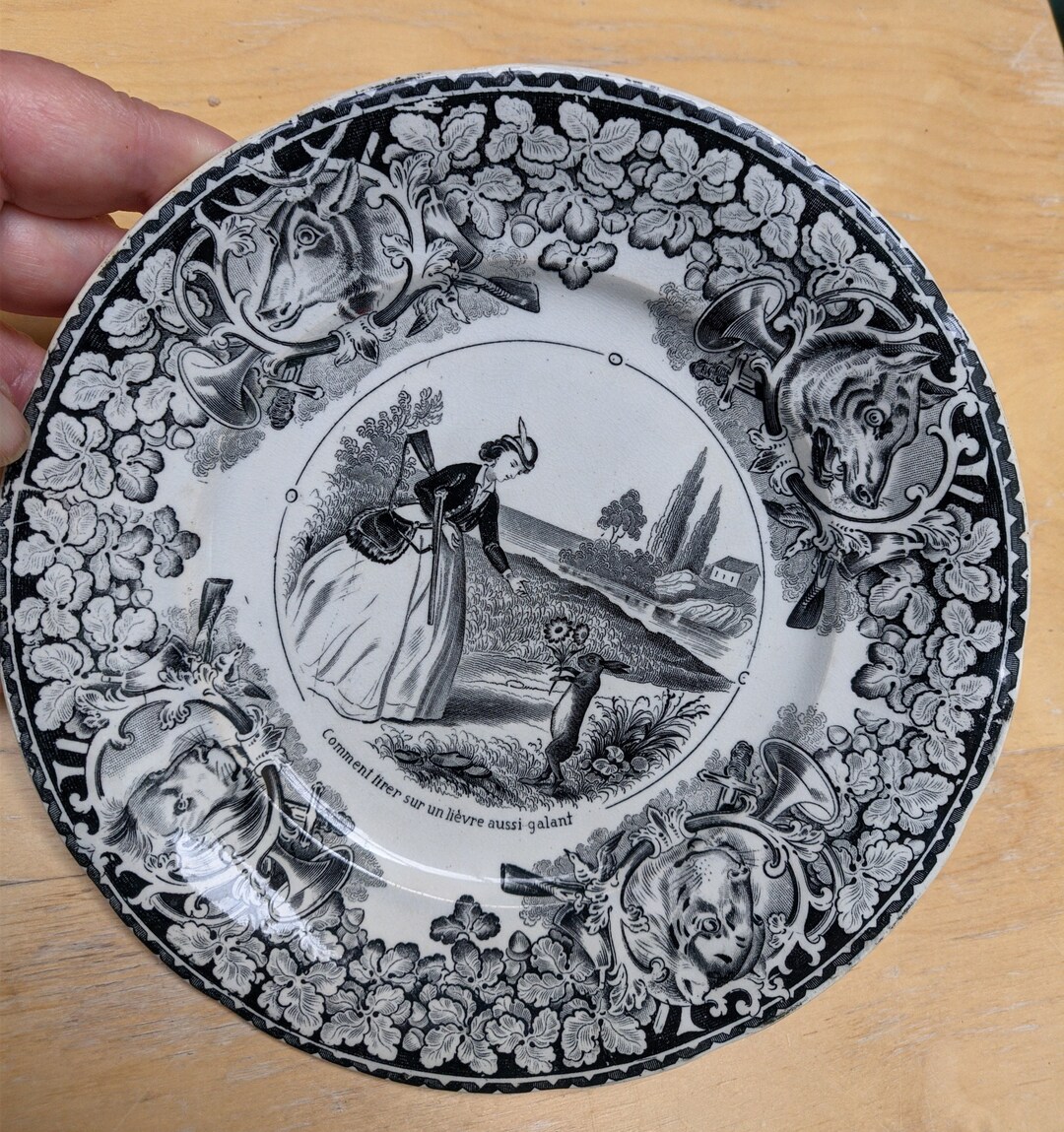 Sarreguemines Late 19th Century Comic Transfer Plate - Etsy