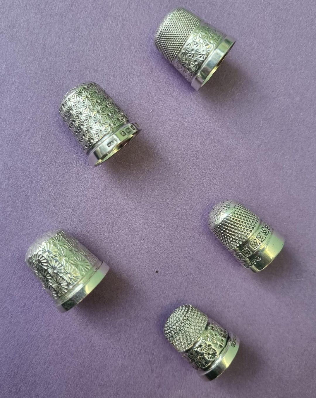 Antique Sterling Silver Thimbles Full English Hallmarks, Priced Individually - Etsy