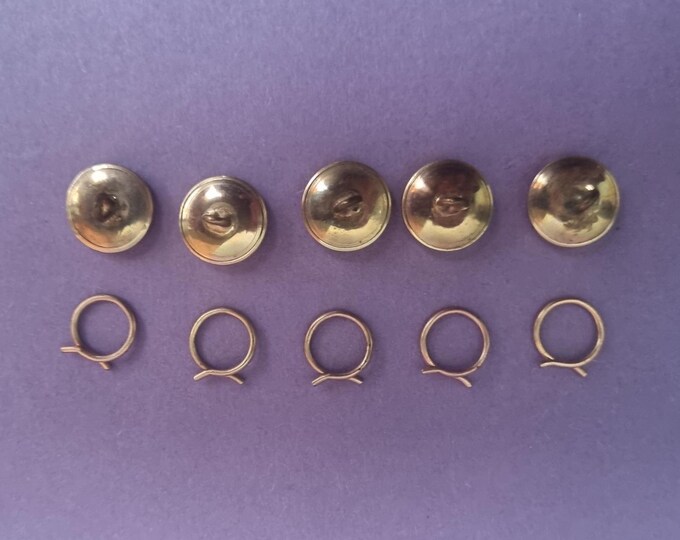 Set of Five Gilt Buttons With Backs - Box is Not Included - Etsy