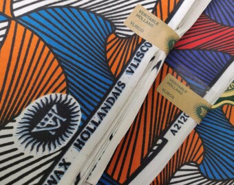 Vintage Belldam Dutch African Wax Veritable Hollandais 6 Yard Fabric ...