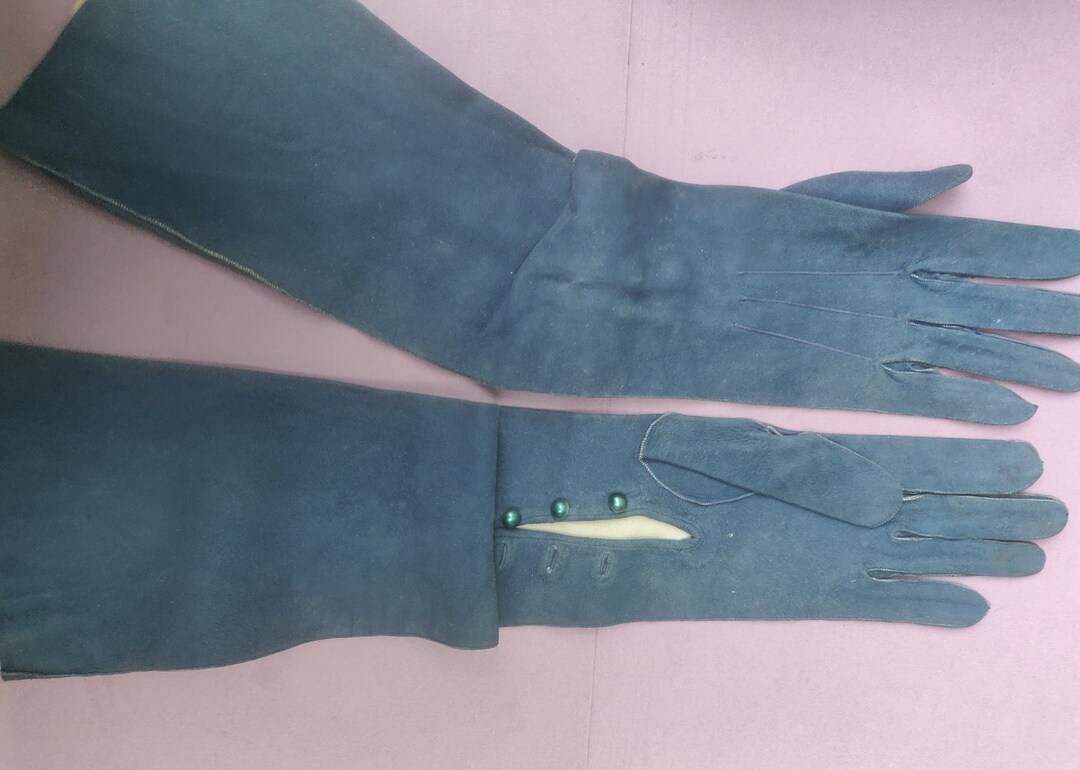 Trefousse for Ganterie Luxe Mid Century Doeskin French Navy Opera ...