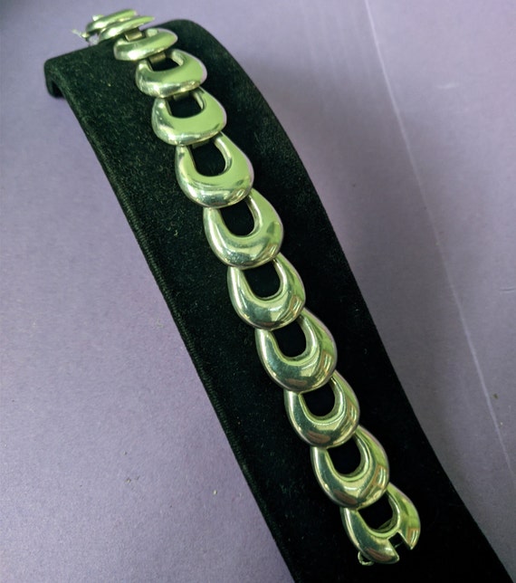Vintage late 1980s modernist heavy silver articulated… - Gem