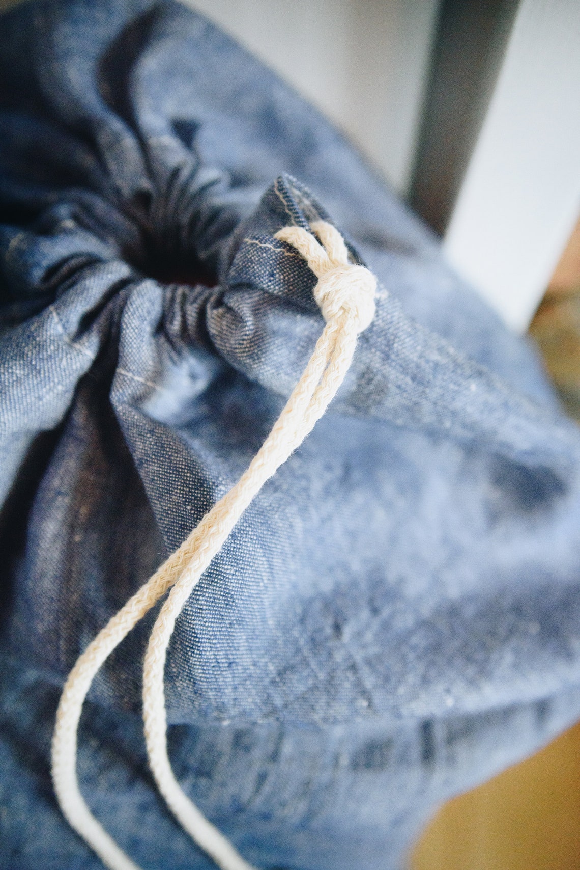 Blue Linen Laundry Bag / Natural Linen Laundry Bag / Laundry Bag - Etsy