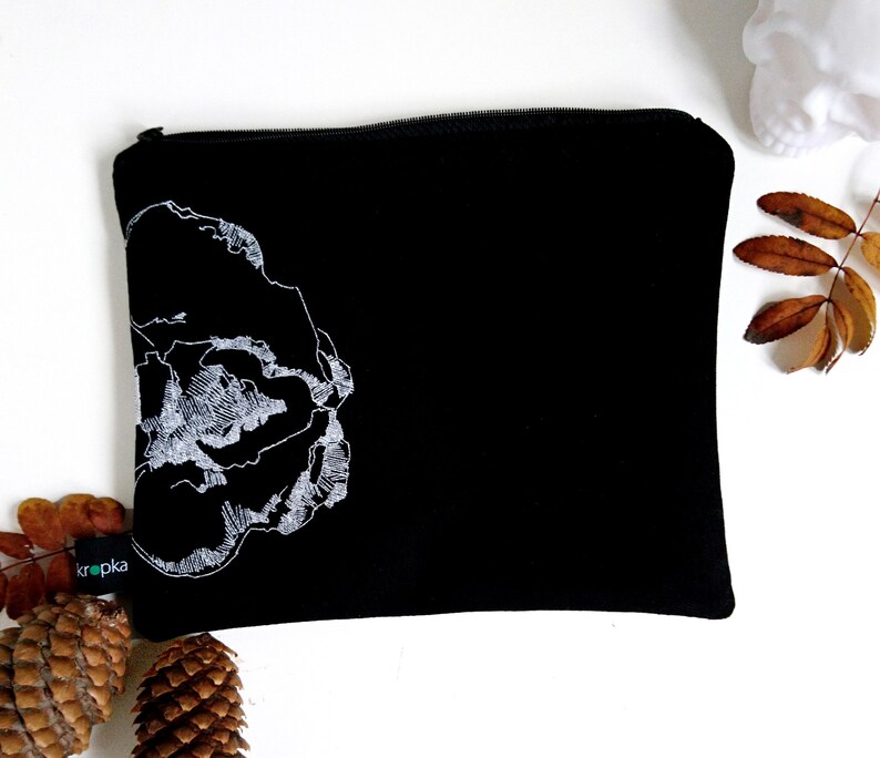 Vampire Purse Organizer Makeup Bag With Skeleton Print. | Etsy