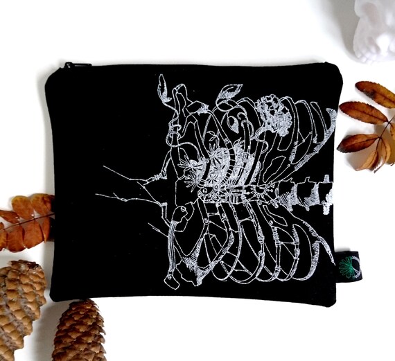 Vampire Purse Organizer Makeup Bag With Skeleton Print. | Etsy