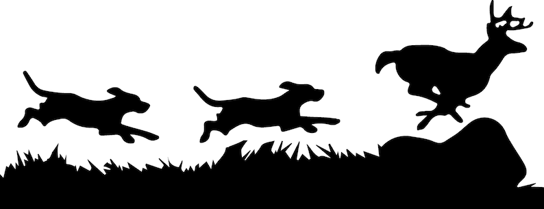 Hound Dogs Chasing Deer SVG Nature SVG Camping Svg Mountain | Etsy