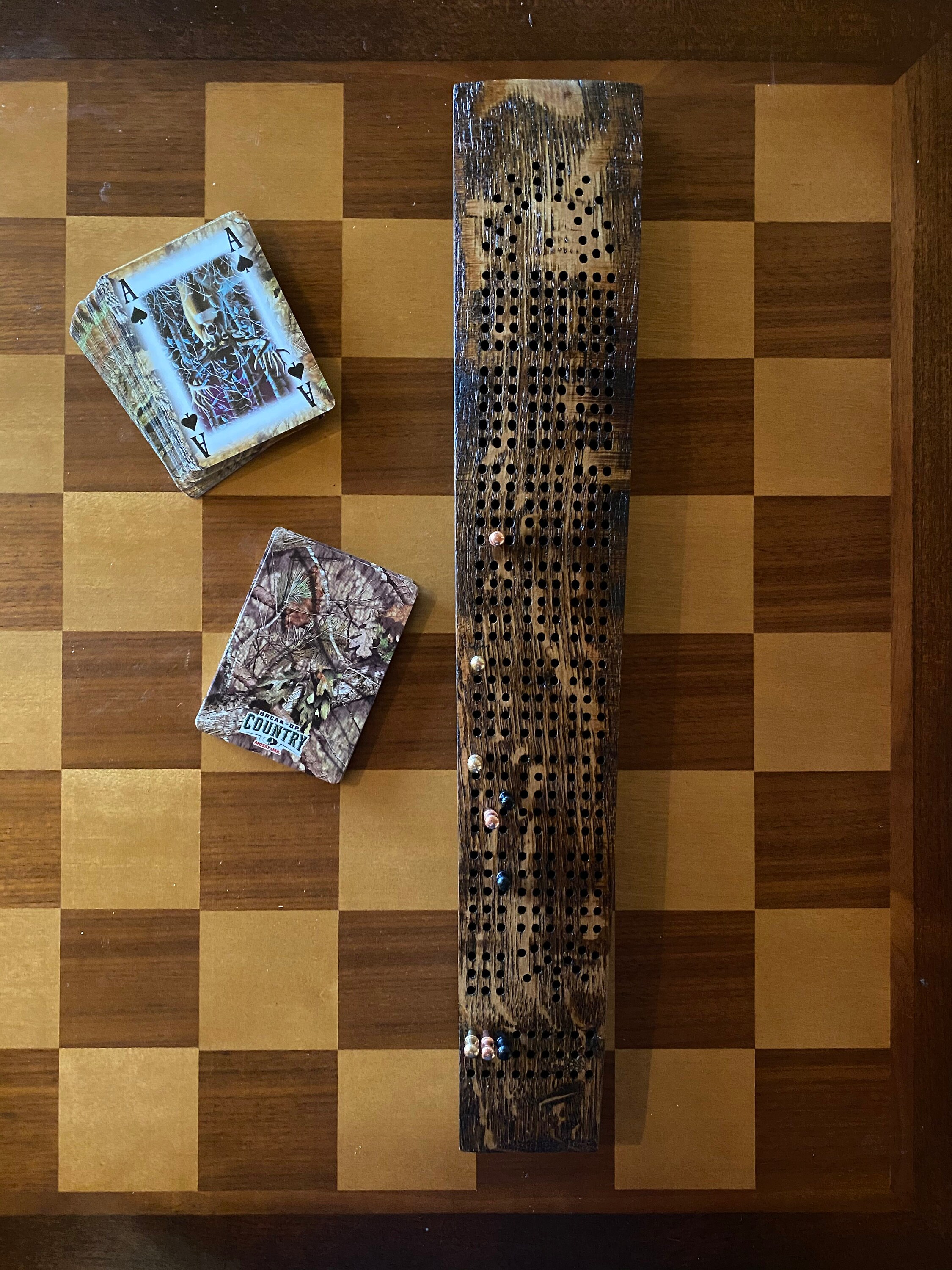 3 Track Wood Only Style Wine Stave Cribbage Board-wood Cribbage Board ...