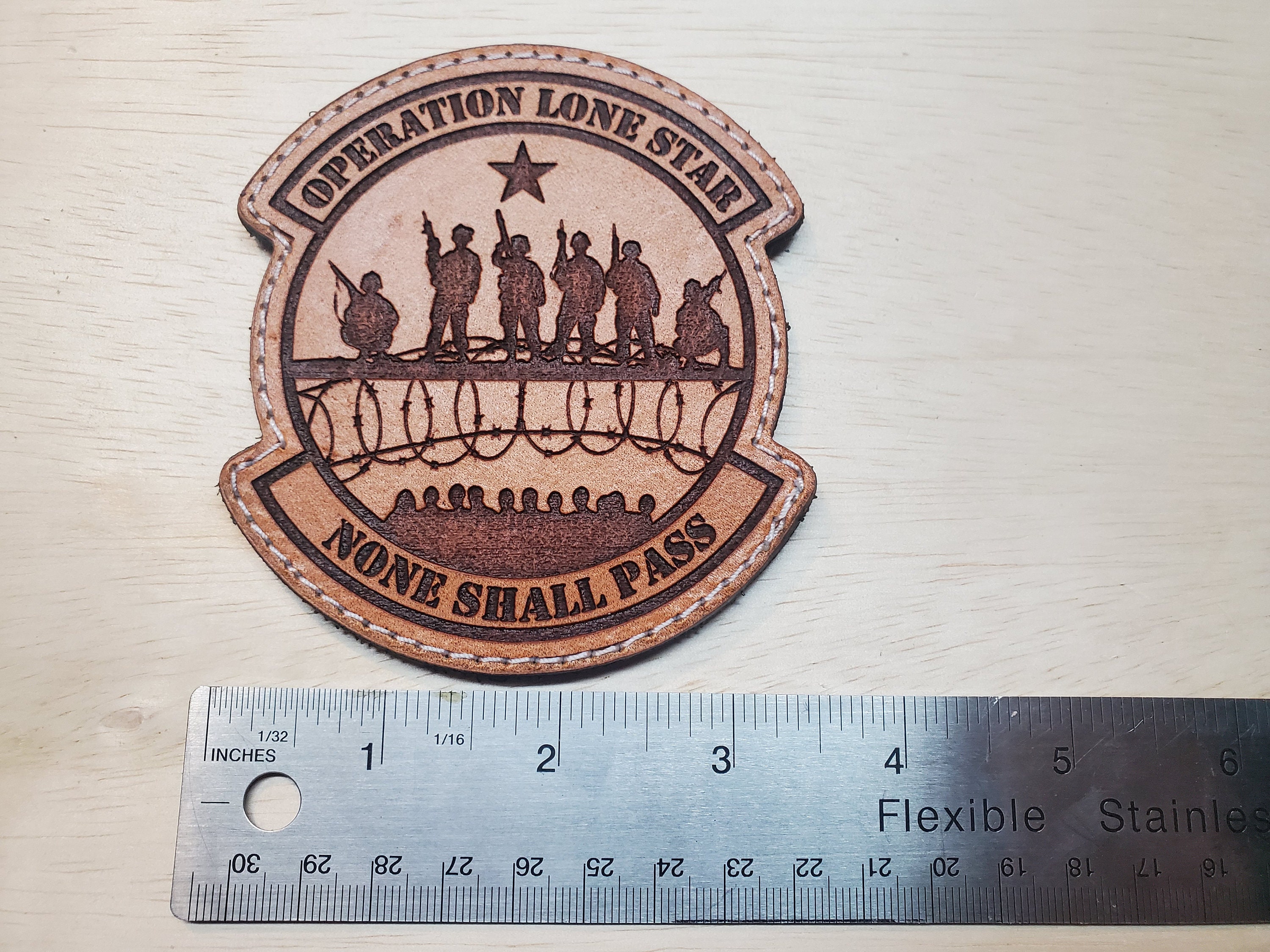 Operation Lone Star Leather Patch - Texas Border Security Morale Patch ...