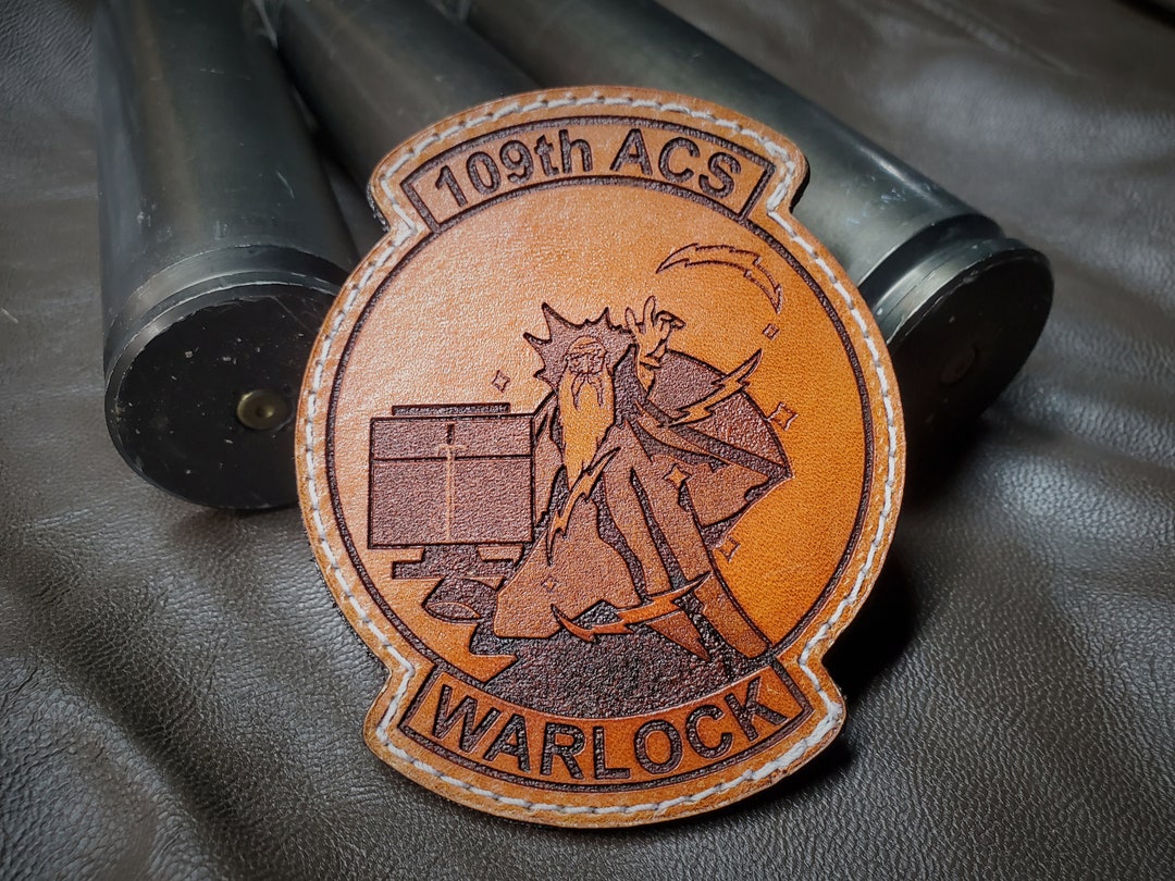 109th Air Control Squadron Leather Patch – USAF Warlocks Emblem ...
