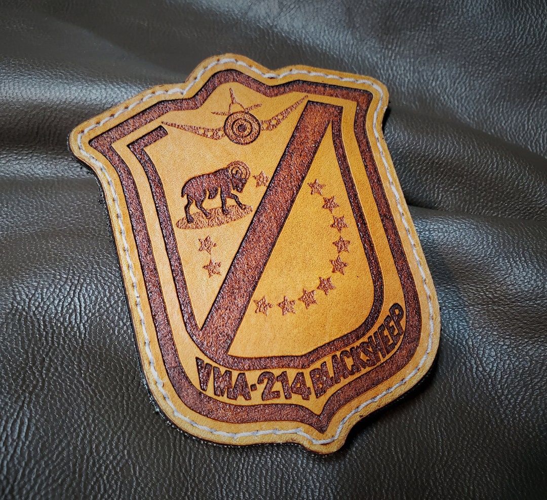 VMFA-214 Leather Patch – Black Sheep Marine Fighter Squadron – USMC ...