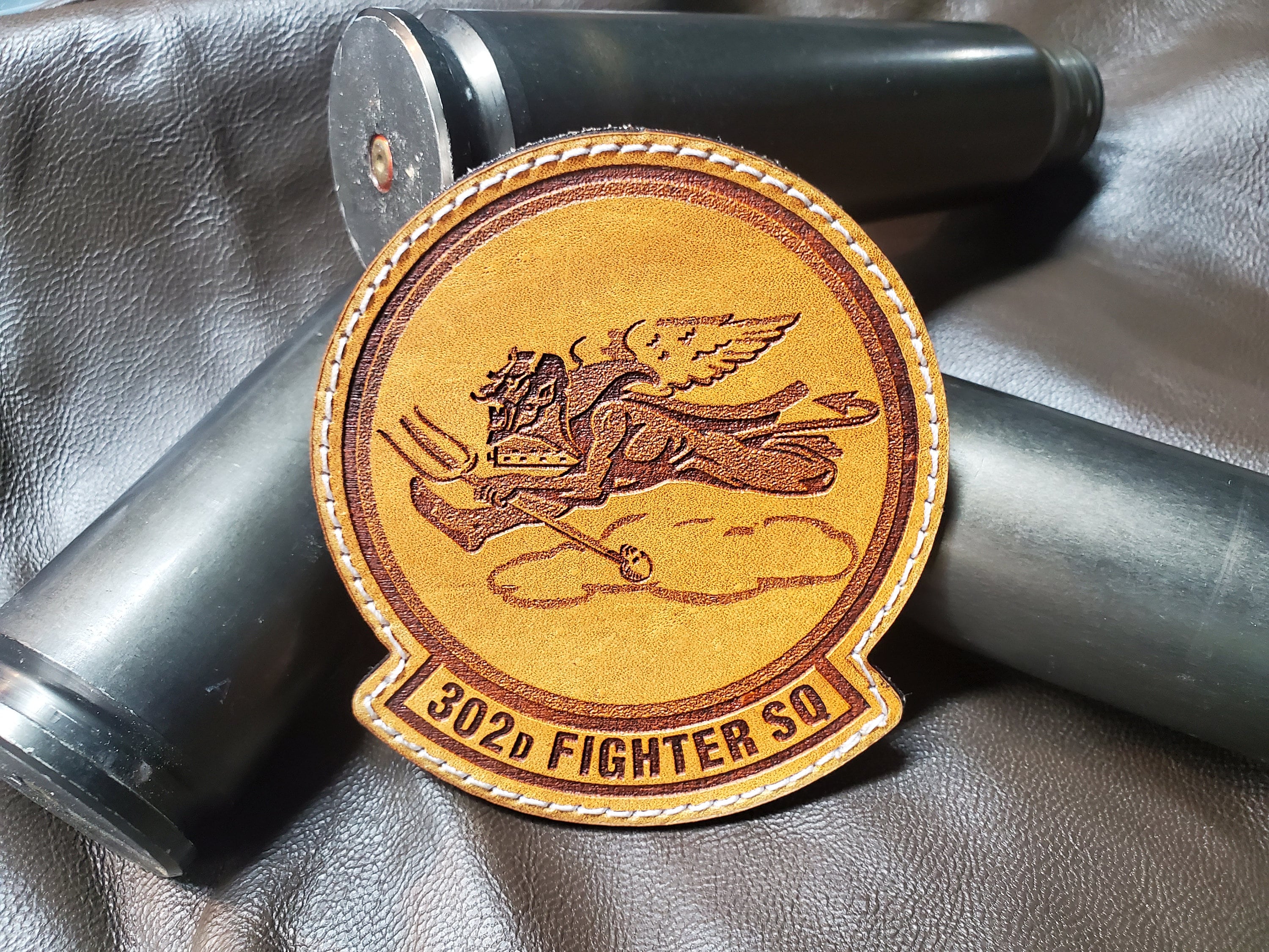 302d Fighter Squadron Leather Patch - Etsy