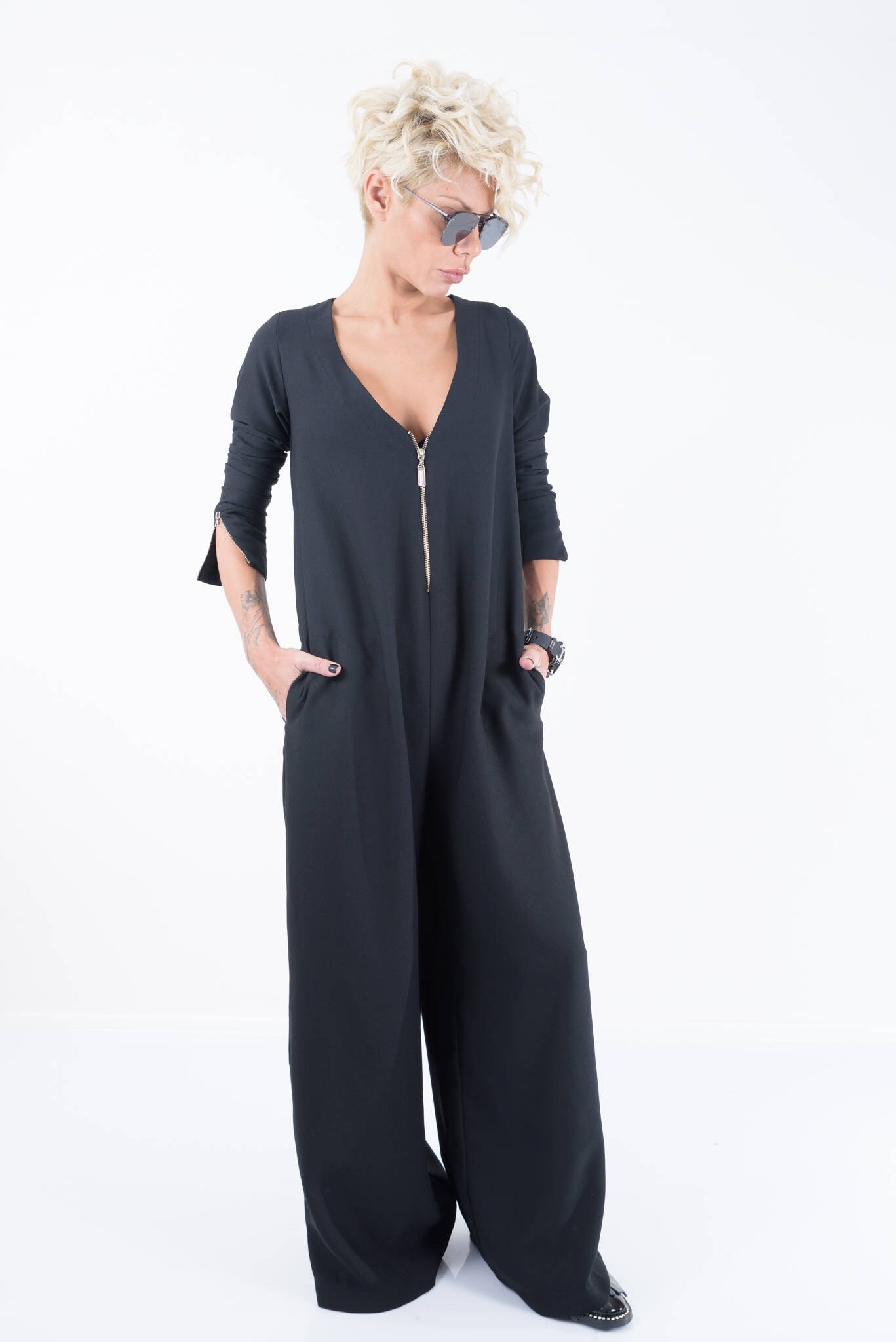 Palazzo Jumpsuit Jumpsuit Black Jumpsuit Wedding Jumpsuit Etsy