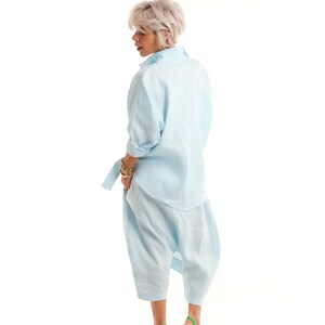 Light Blue Linen Co-ord Set - Etsy