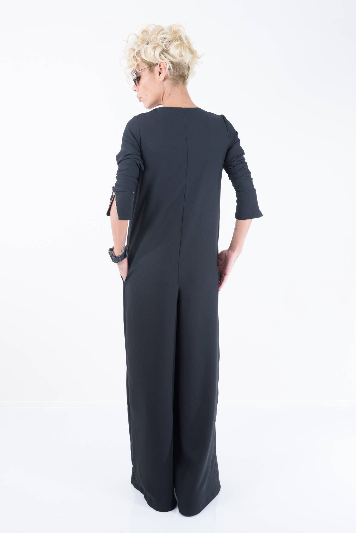 Palazzo Jumpsuit Jumpsuit Black Jumpsuit Wedding Jumpsuit Etsy