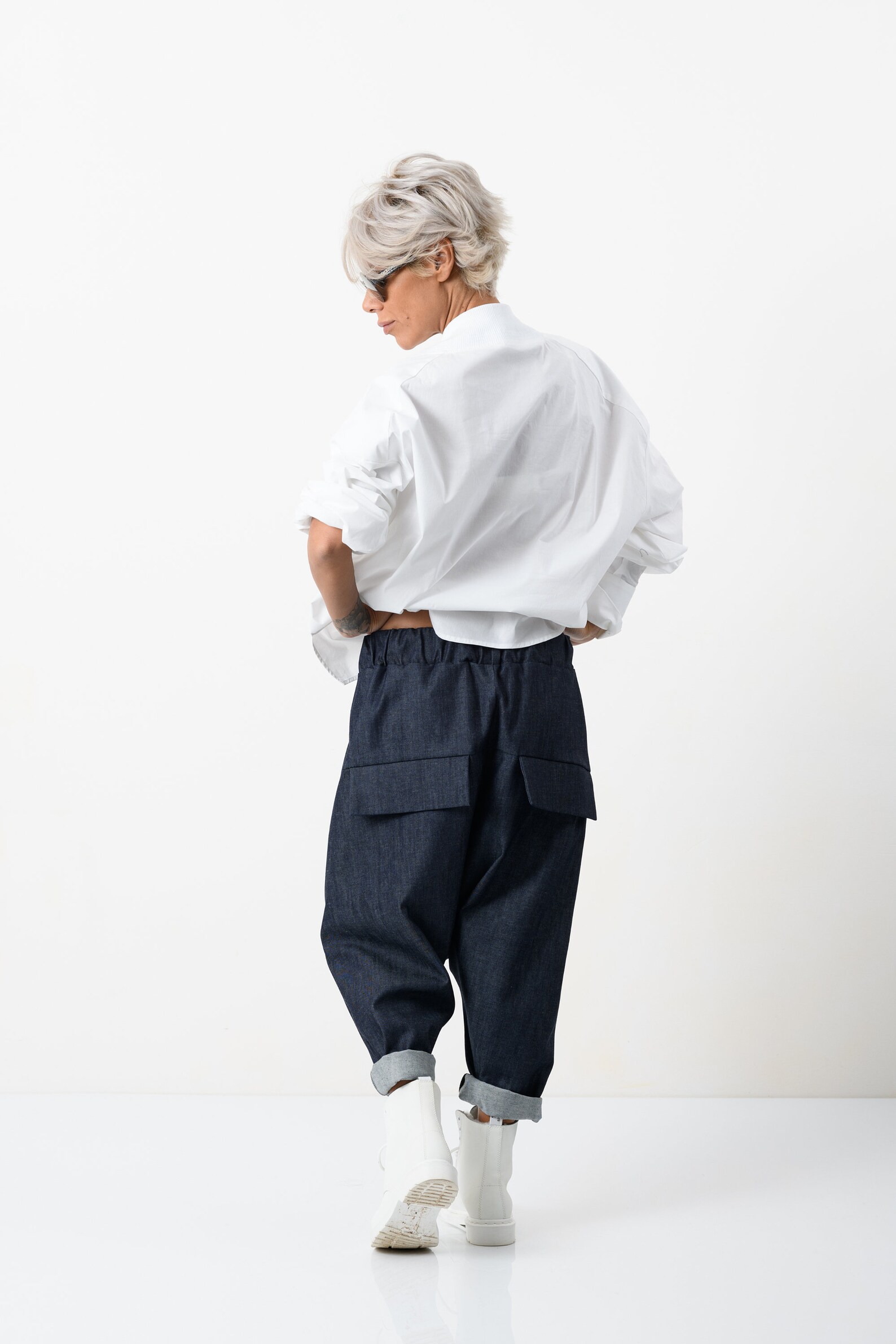 White Shirt Loose Oversize Shirt Shirt With Long Sleeves - Etsy