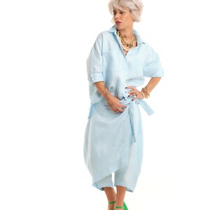 Light Blue Linen Co-ord Set - Etsy