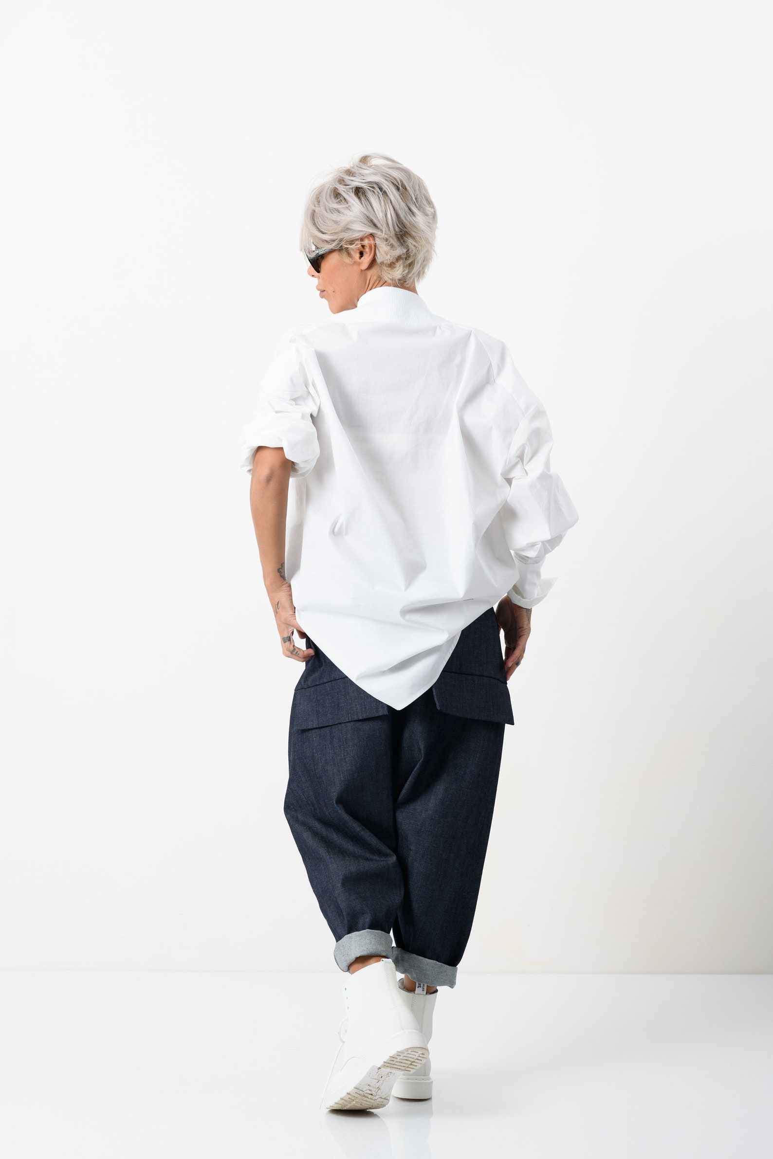 White Shirt Loose Oversize Shirt Shirt With Long Sleeves - Etsy