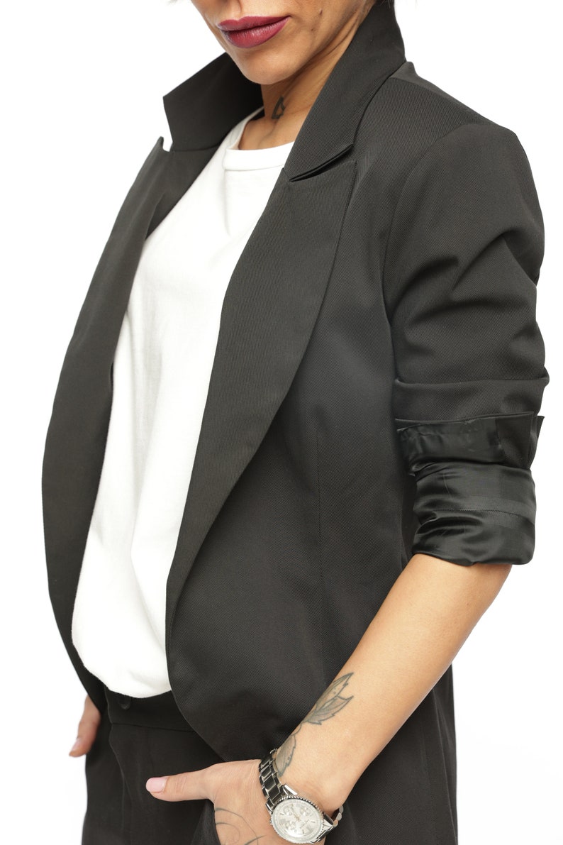 Woman Jacket, Black Fitted Jacket, Women Blazer - Etsy