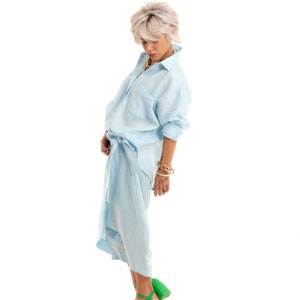 Light Blue Linen Co-ord Set - Etsy