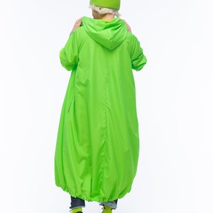 Neon Green Jacket Long Oversized Jacket With Big Hoodie - Etsy