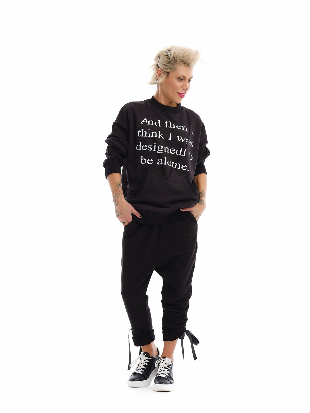 Black Graphic Sweatsuit Set - Etsy