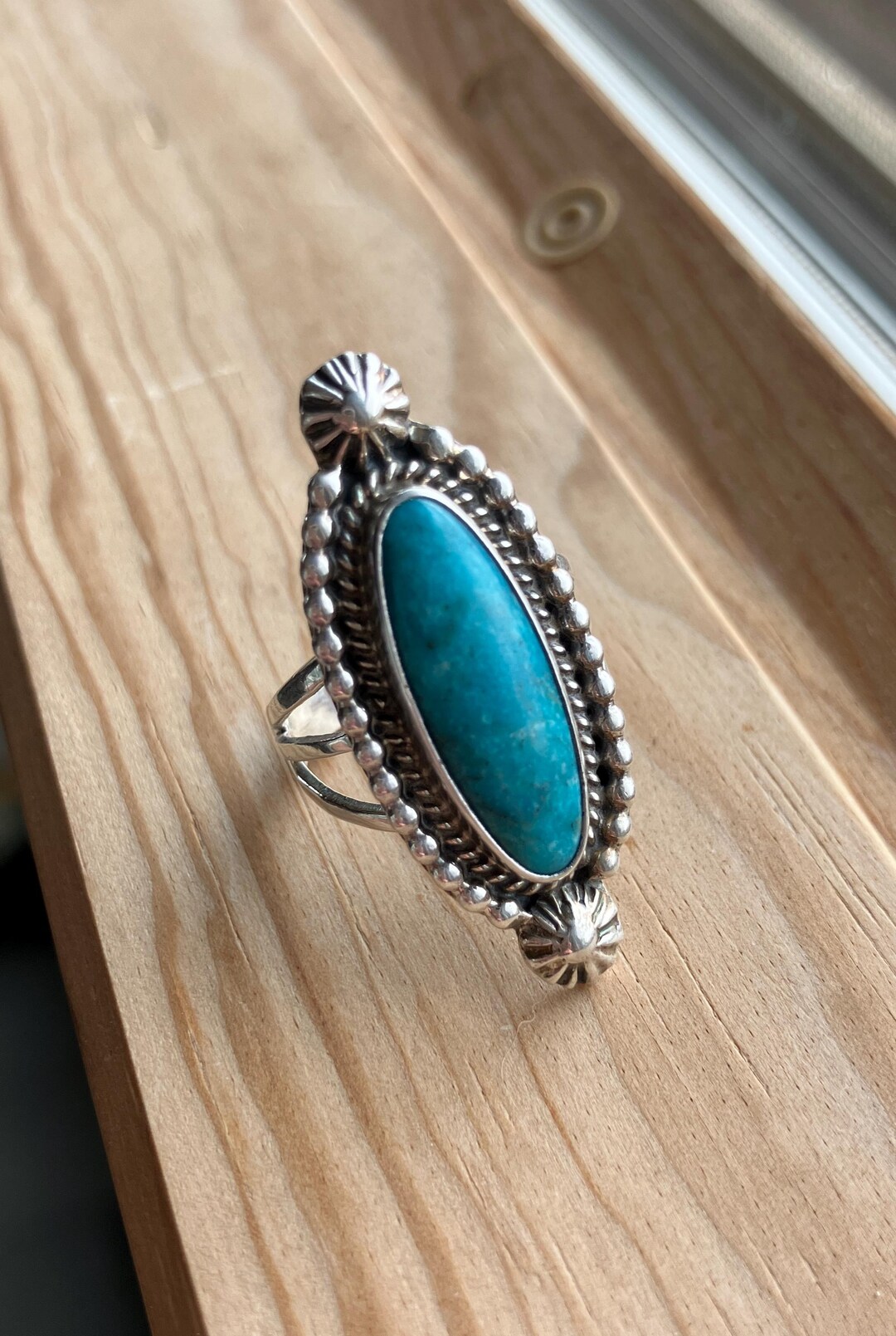 Samuel Yellowhair Native American Sterling Silver and Turquoise Ring - Etsy
