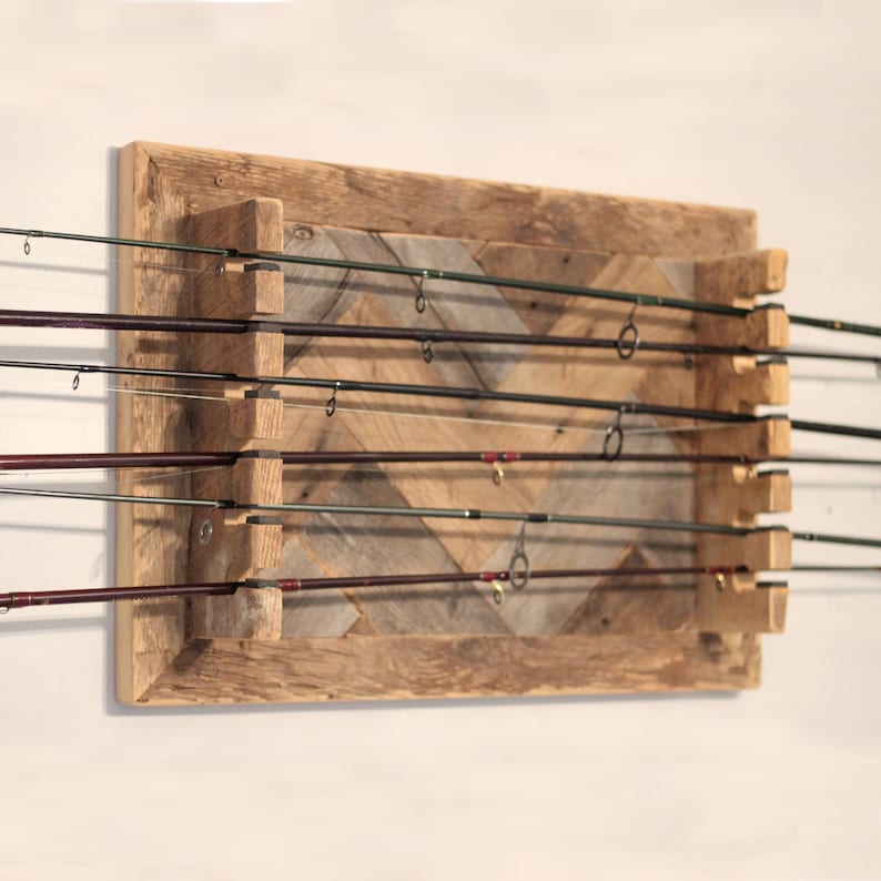 Barn Wood Fishing Rod Rack Horizontal - Etsy Canada