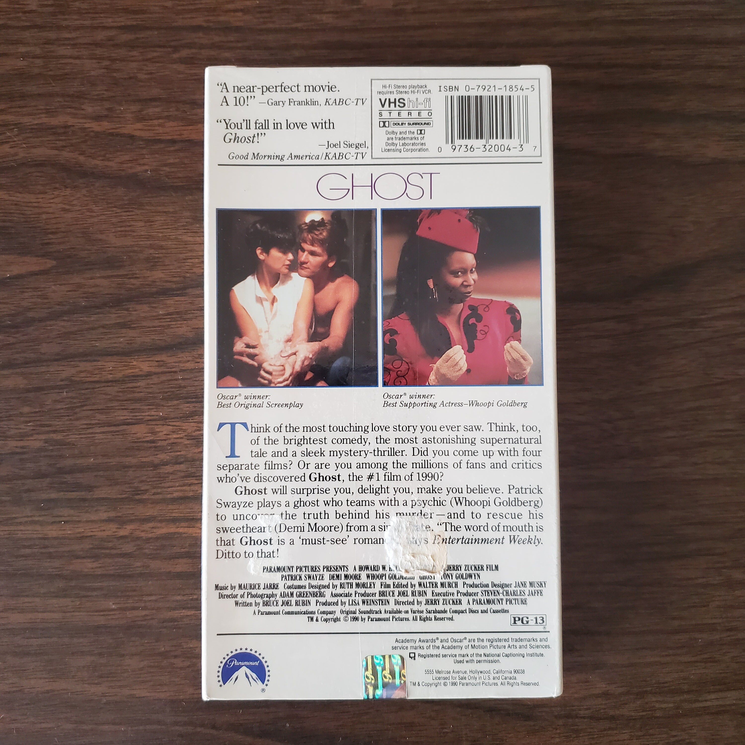 1990 GHOST Movie on VHS Starring Patrick Swayze Demi Moore - Etsy