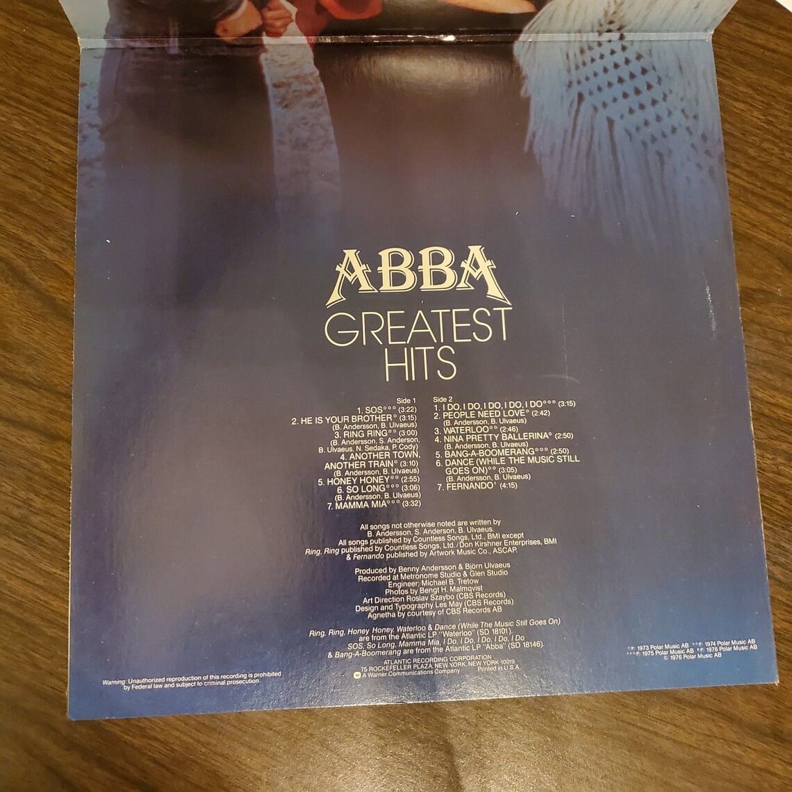 1977 ABBA Greatest Hits Album Songs From This Album Mama | Etsy