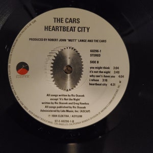 The Cars – Heartbeat City Vintage Album, 1984, 60296-1, Hello Again ...