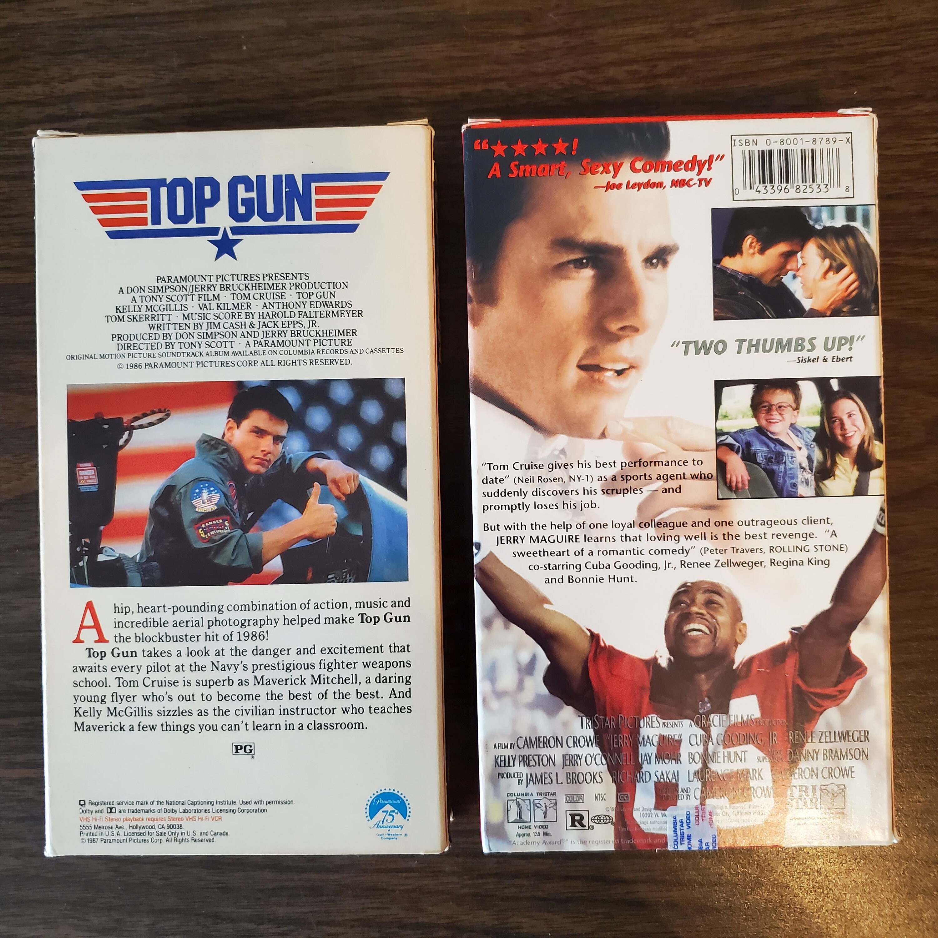 2 VHS Tapes: Top Gun Jerry Maguire Tom Cruise Cuba Gooding - Etsy