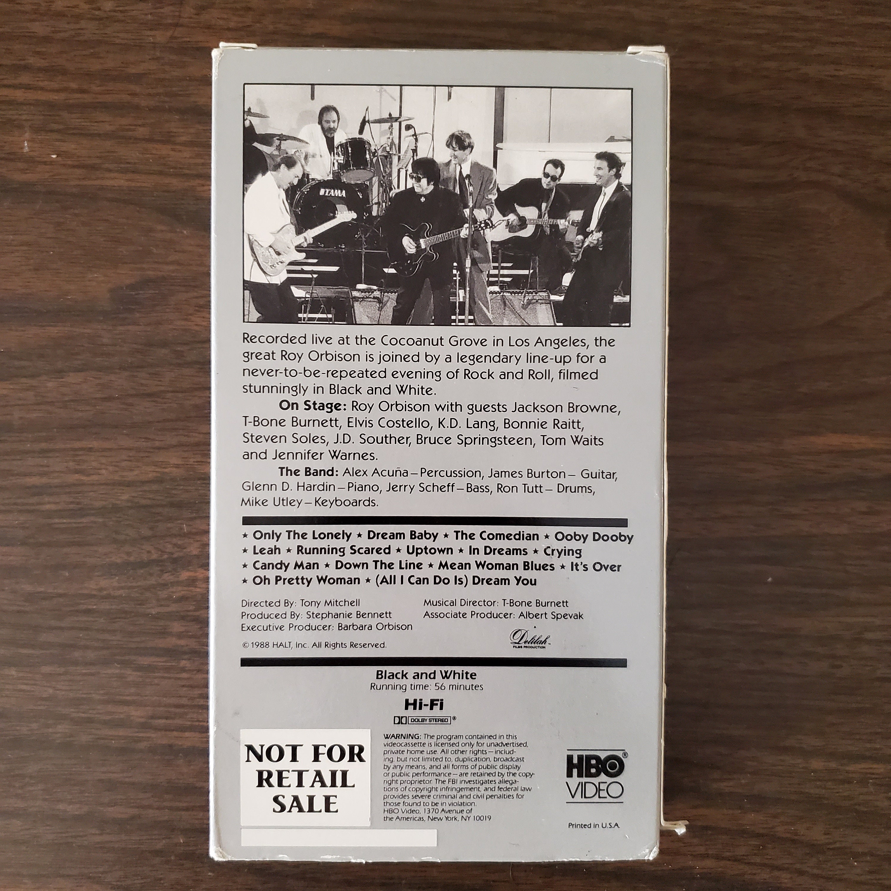 1988: Roy Orbison-roy Orbison and Friends a Black & White Night VHS ...