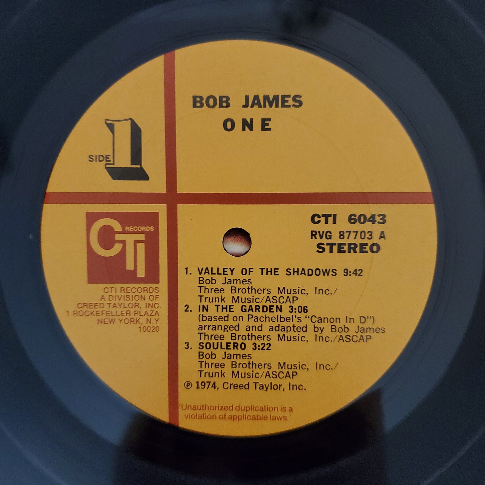1974 Bob James – One Album, CTI 6043, Gatefold, Fusion, Jazz Funk - Etsy