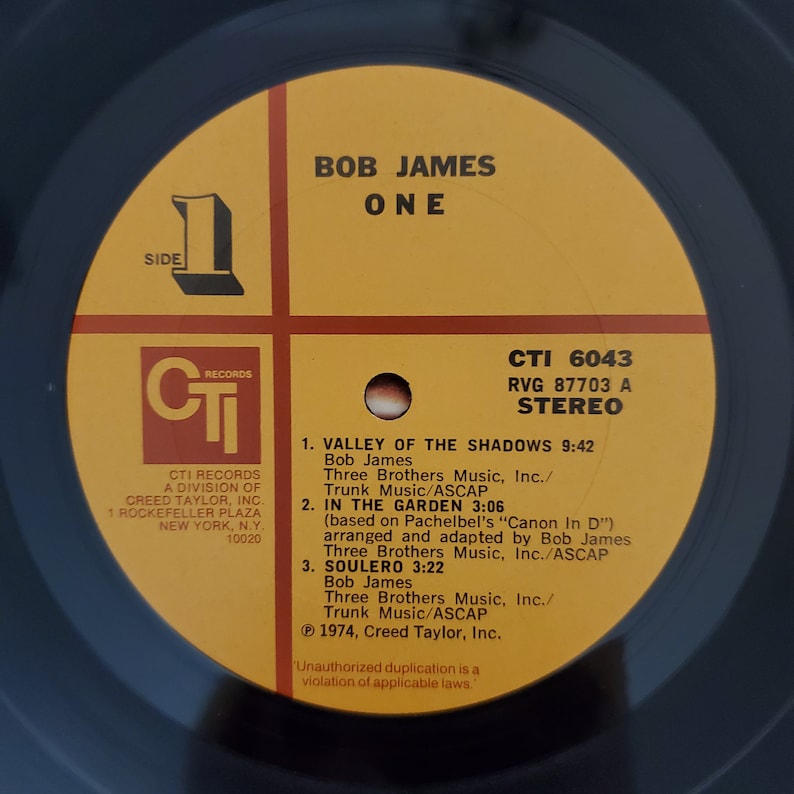 1974 Bob James – One Album, CTI 6043, Gatefold, Fusion, Jazz Funk - Etsy